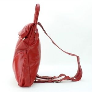 Bacci | Bags | Red Leather Backpack Purse Handbag Women Girls | Poshmark